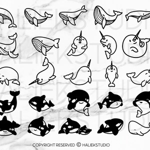 48 Dolphins and Whales Svg Bundle - Cute Kawaii or Chibi Dolphins and ...