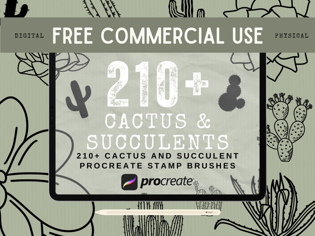 210+ Procreate Cactus and Succulents Stamps Bundle - Cactus and ...