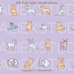 45 Cute Heelers Premium Clip Art Bundle - Cute Kawaii or Chibi Full ...