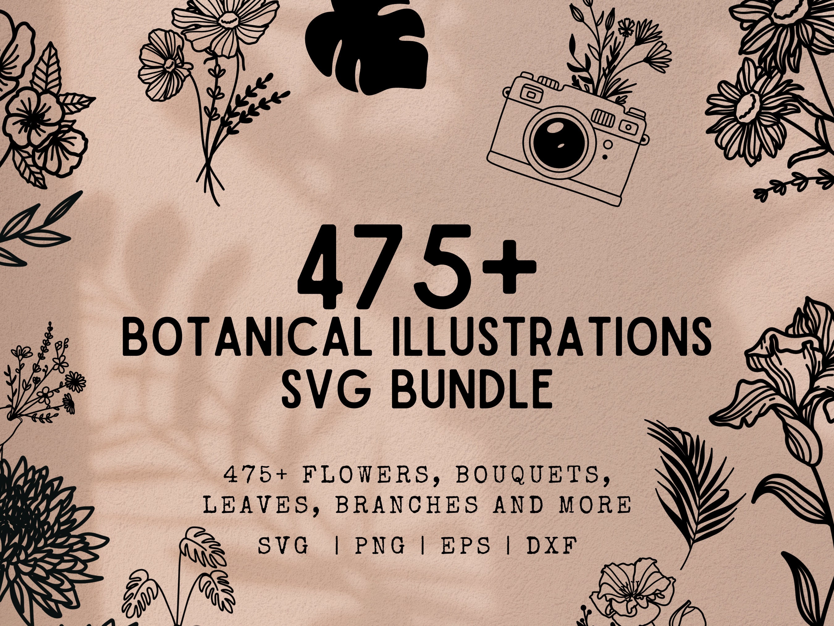 475 Botanical Illustration SVG Bundle Flowers Bouquets - Etsy
