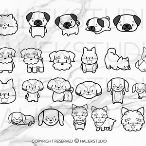 70 Procreate Doodle Doggie Stamps Cute Kawaii Procreate - Etsy