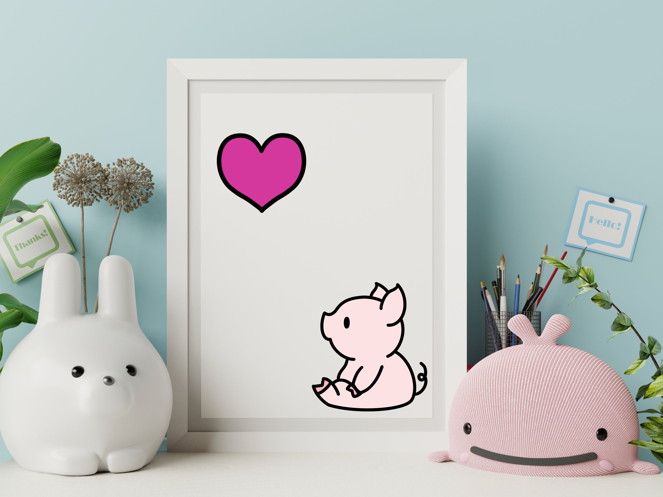 Cute Pig SVG Bundle – 42 Kawaii Chibi Images (digital Download) - Etsy