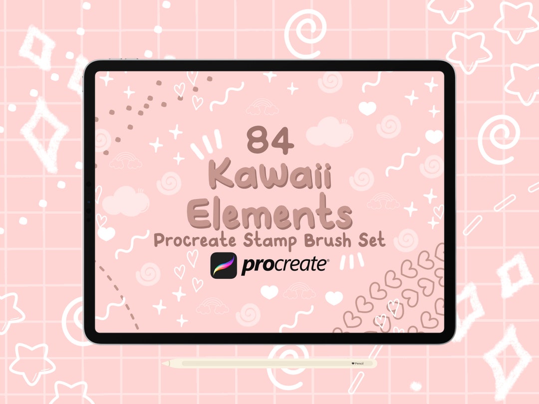 84 Kawaii Elements Procreate Stamps Brush Set (digital Download) - Etsy
