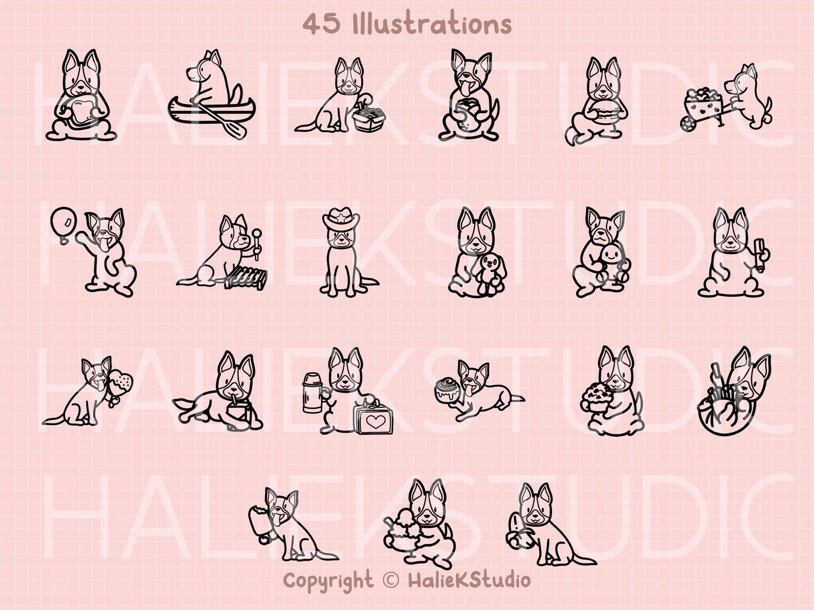 45 Cute Heelers SVG Bundle - Cute Kawaii or Chibi Blue Heeler Images in ...