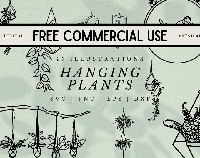 Plant Clip Art Bundle, Boho SVG Bundle Commercial Use, Bohemian Clip ...