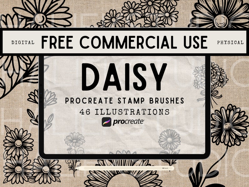 46 Daisy Procreate Stamps Brush Set - Etsy