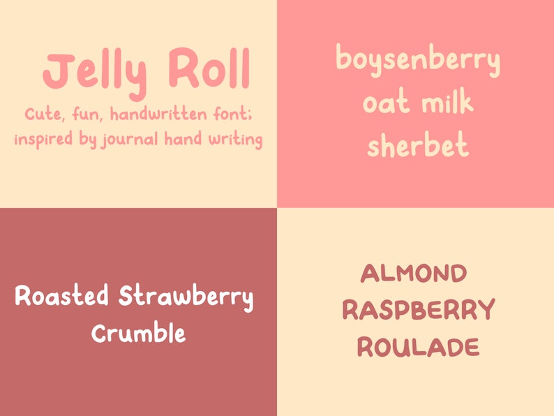 Jelly Roll Font Cute Handwritten Font - Etsy