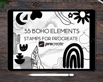 30 Procreate Rainbow Brush Set Boho Hand Drawn Rainbows Commercial Use ...