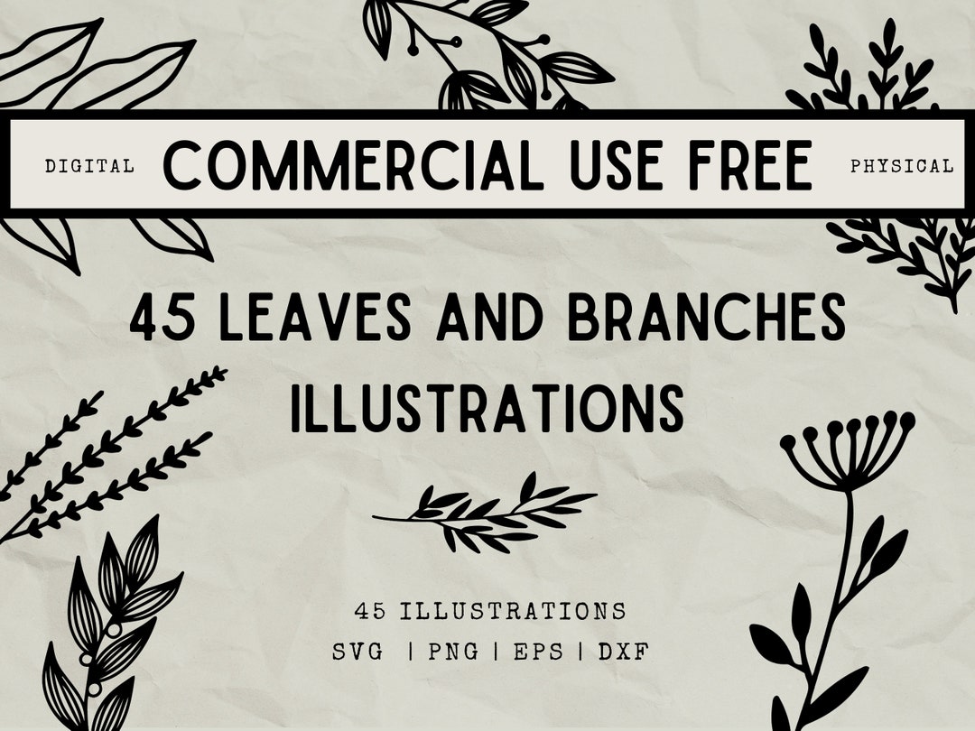 Leaves and Branches SVG: Hand-drawn Clipart Designs (45 Files) - Etsy