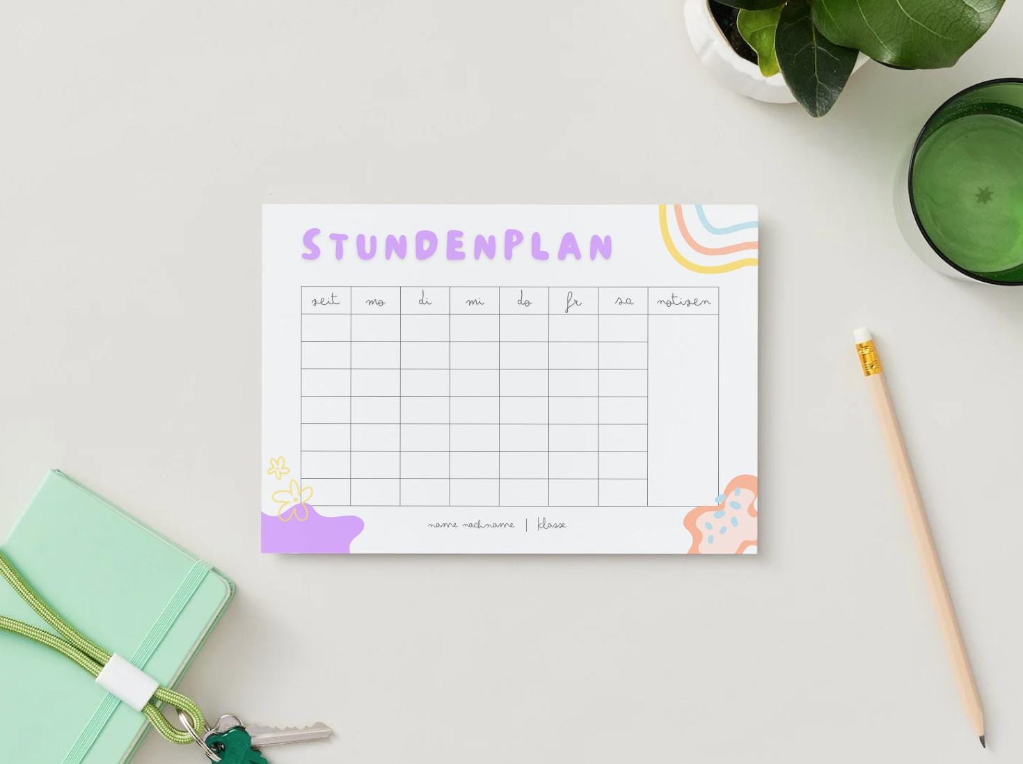 Printable Timetable – Colorful Timetable for School & University – PDF ...