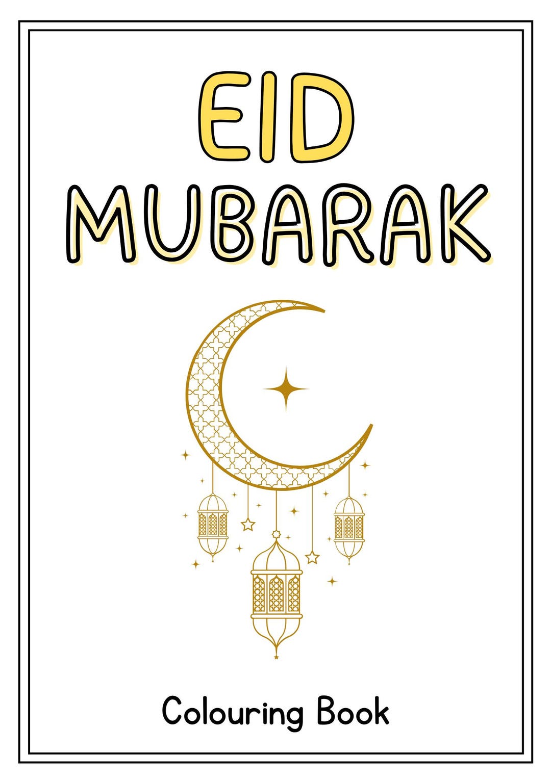 Eid Mubarak Digital Colouring Book for Kids – 12 Printable Pages ...