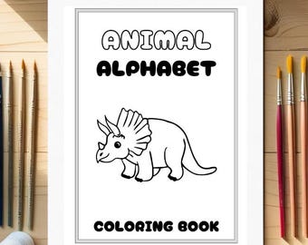 Printable Kids' Alphabet Coloring and Tracing Book PDF - Etsy