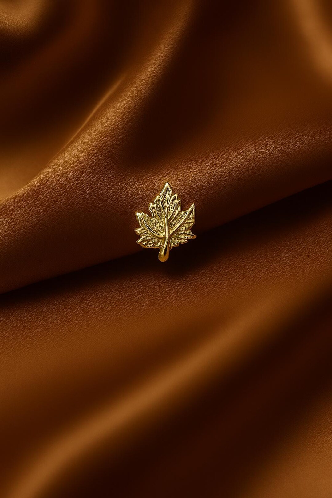 14K Solid Gold Maple Leaf Cartilage Piercing: Fall Jewelry Gift - Etsy