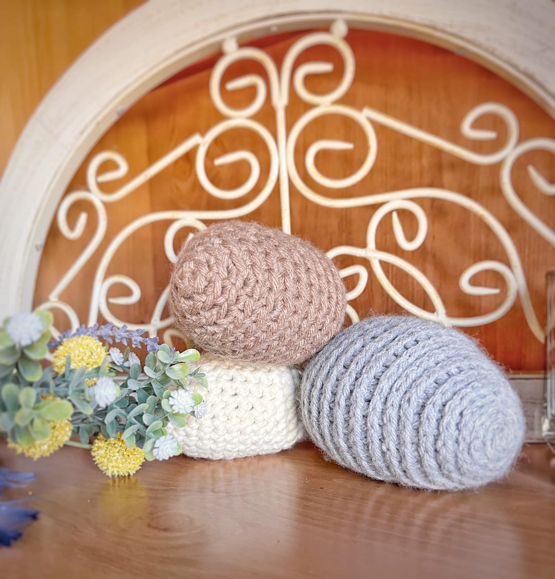 Set of 3 Yarn Eggs, Cozy Egg Family, Childrens First Easter Basket ...