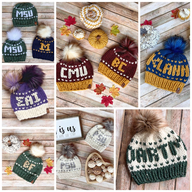Team Spirit Knit Beanies - Etsy