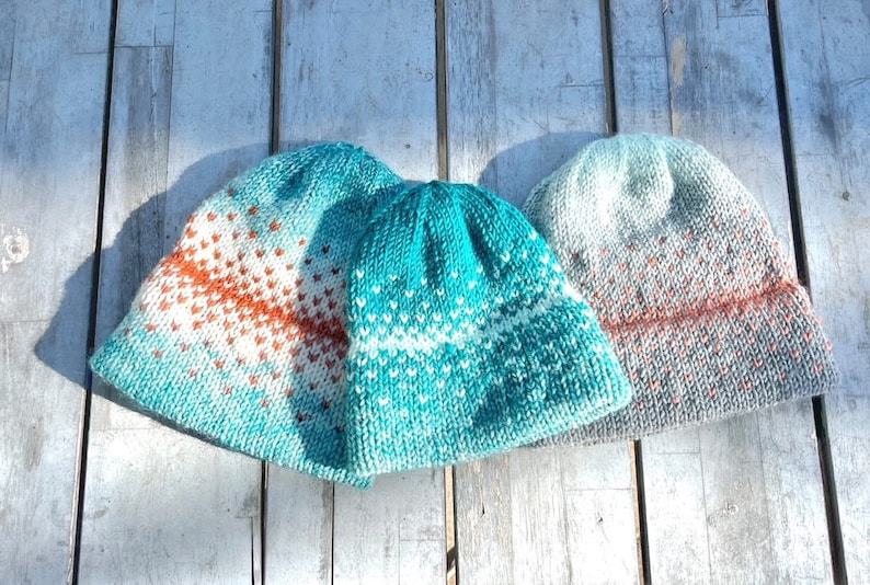 Rustic Redwood Beanie Knitting Pattern: Fair Isle Knit Hat (PDF Pattern ...