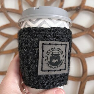Patch To-go Cup Sleeve, Hot Coffee Cup Cozy, Crochet Patch Cup Cozy ...