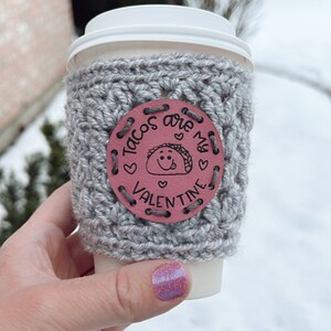 Patch To-go Cup Sleeve, Hot Coffee Cup Cozy, Crochet Patch Cup Cozy ...