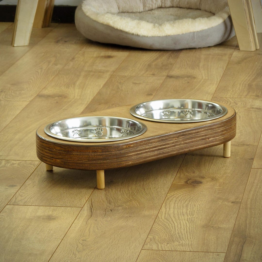 Rustic Wood Dog Food Bowls - Etsy