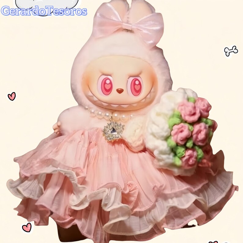 Labubu Wedding Dress Set, Labubu Wedding Gown, Labubu Costume, Handmade ...