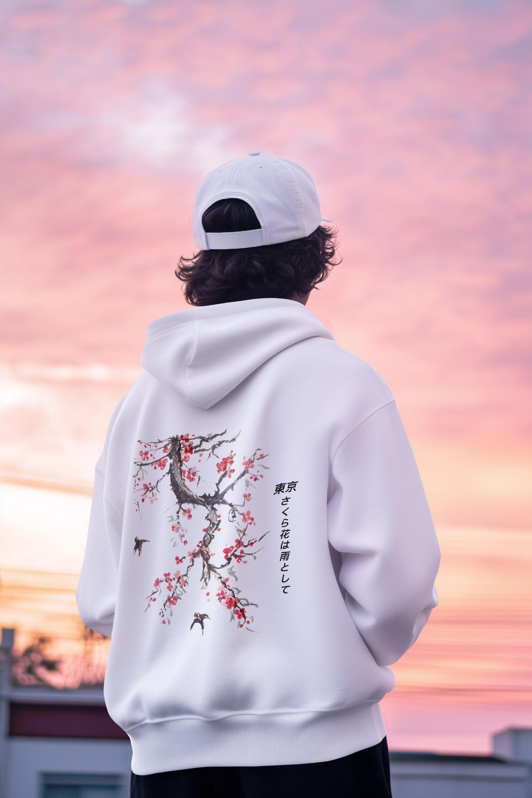 Customizable Japanese Style T-shirt | Tokyo Sakura Vertical Poetic ...