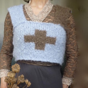 Sky Earth Positive Bodice Hand Knitted Natural Sky Blue - Etsy