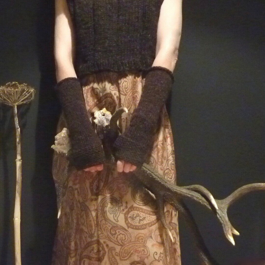 Hebridean Gauntlets, Hand Knitted Fingerless Mitts in Pure, Rustic ...