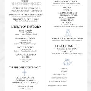 Editable Catholic Wedding Program | Liturgy Guide | Canva Template ...