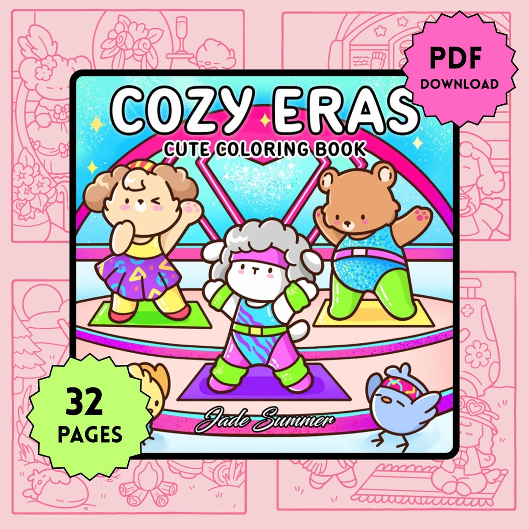 Cozy Eras Coloring Book, Cute and Cozy Digital Coloring Pages, 20 ...