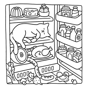 Cat Moments Coloring Book, Cute and Cozy Digital Coloring Pages, 20 ...