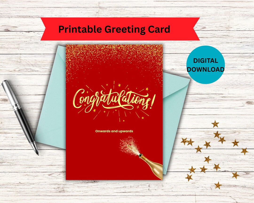 Printable Congratulations Card - Instant Download PDF - Etsy