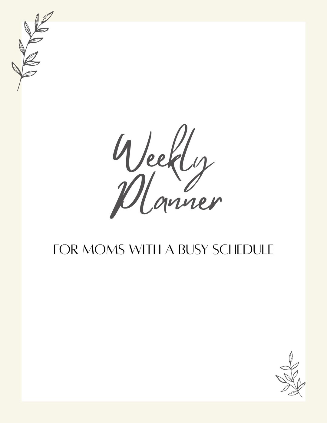 Weekly Planner for Moms | Printable Family Organizer | Busy Mom ...