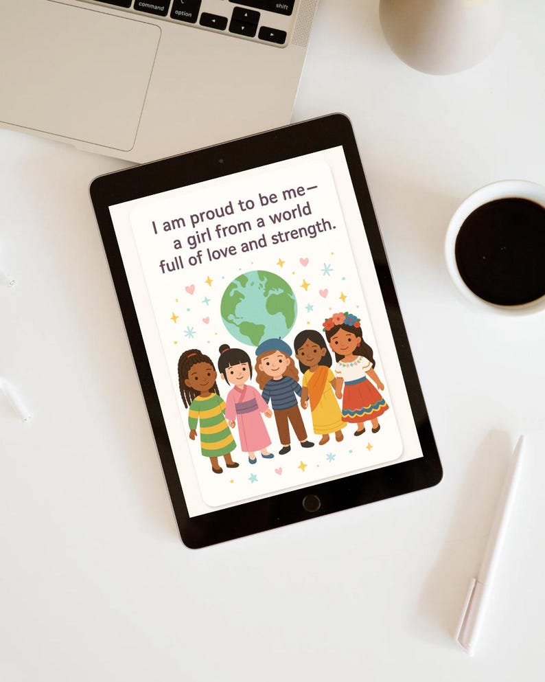 Girls Around the World Affirmation Cards – 20 Printable Multicultural ...