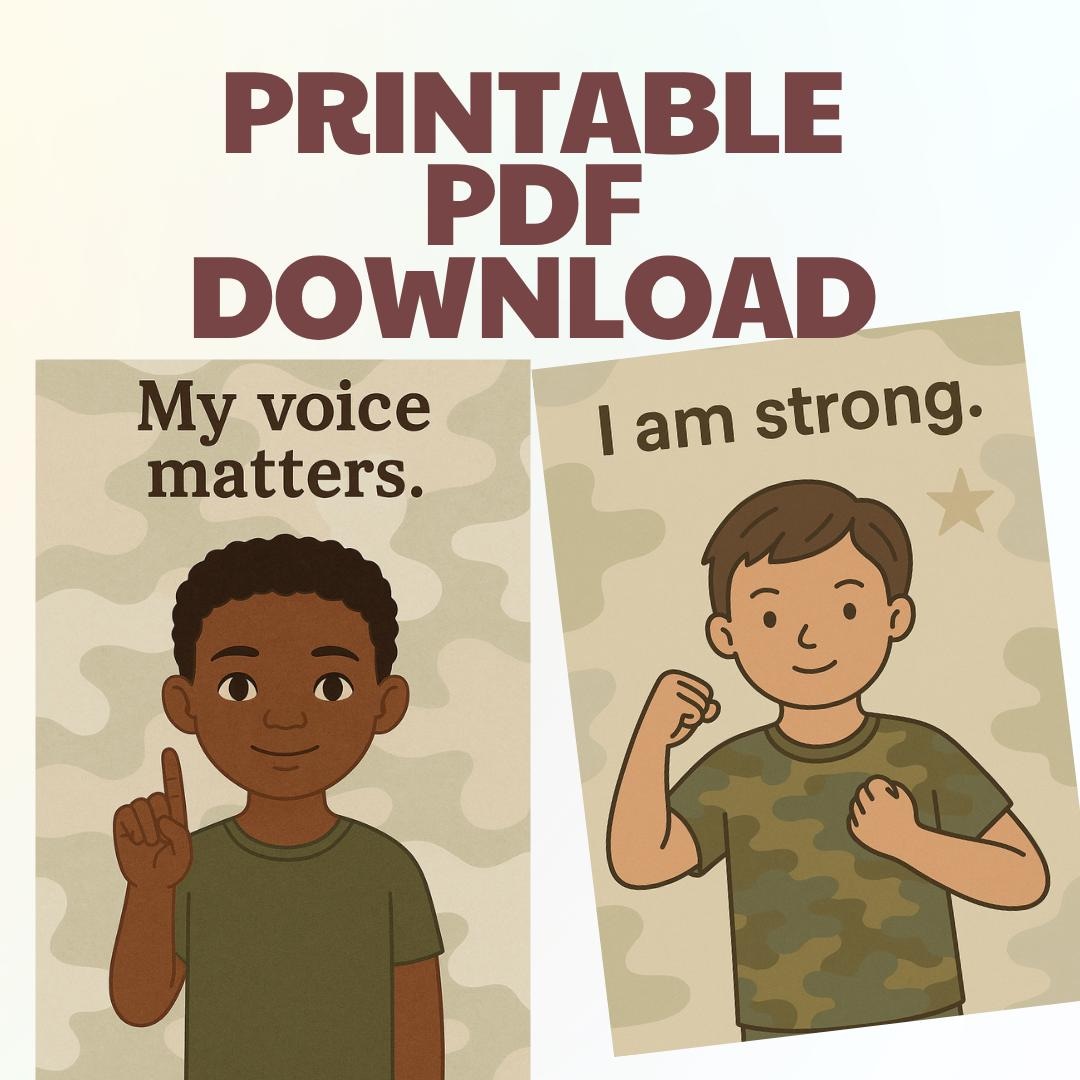 20 Printable ASL Affirmation Cards for Military Kids L Sign Language ...
