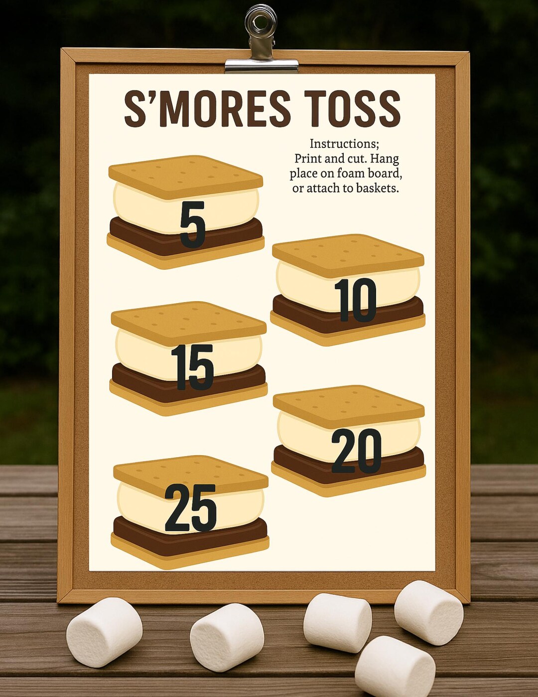 S'mores Toss Game Printable: Camping Party Activity (digital Download ...