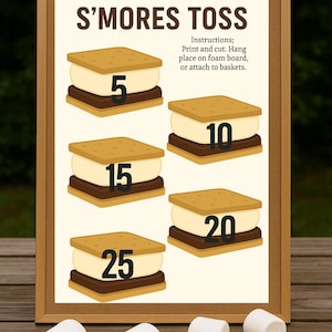 S'mores Toss Game Printable: Camping Party Activity (digital Download ...