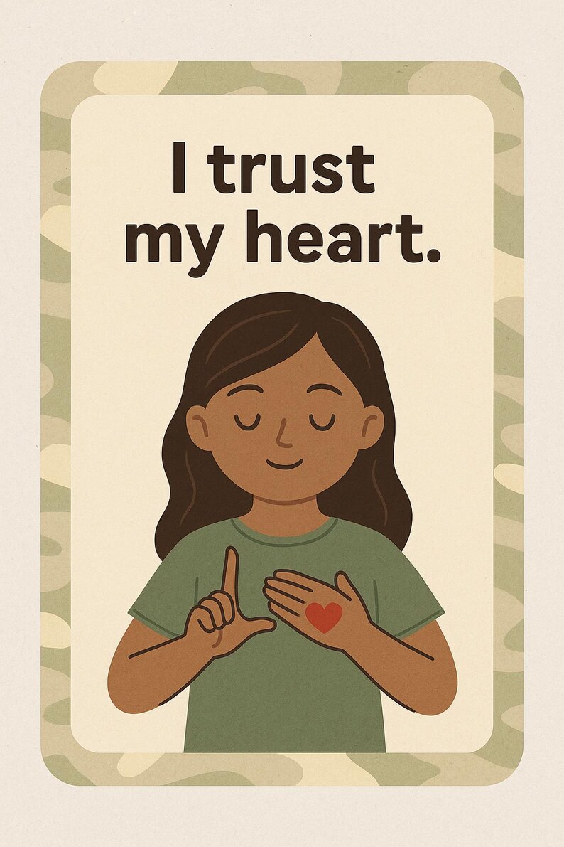 ASL Affirmation Cards for Military Kids: Sign Language Positivity ...