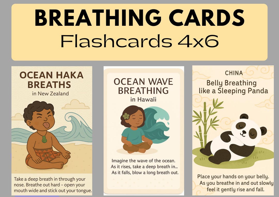 Calm Around the World - 30 Printable Breathing Cards for Kids L ...