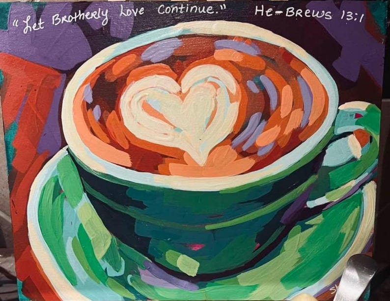Original Cup of Coffee Acrylic Painting - Etsy