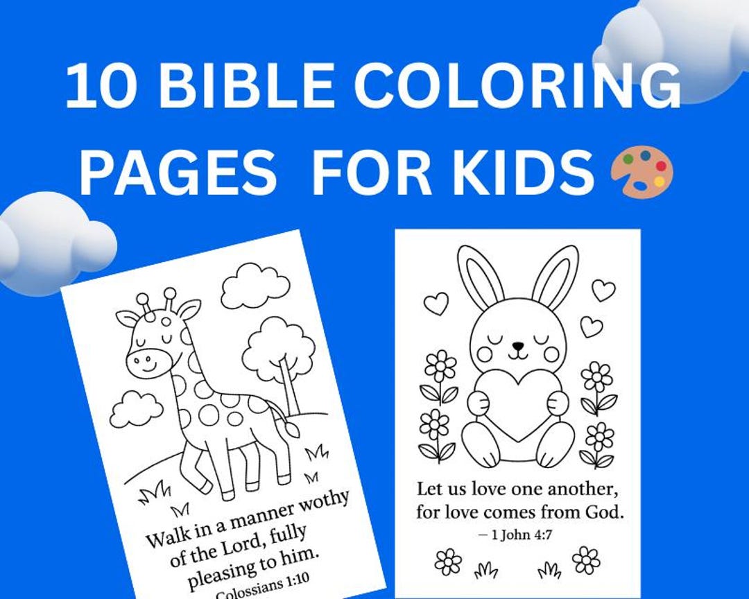 10 Bible Verse & Animal Coloring Pages – Bible Story Coloring Book for ...