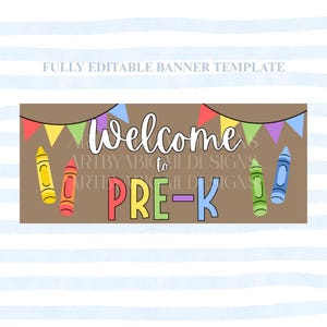 Welcome to Pre-k Banner Template - Etsy