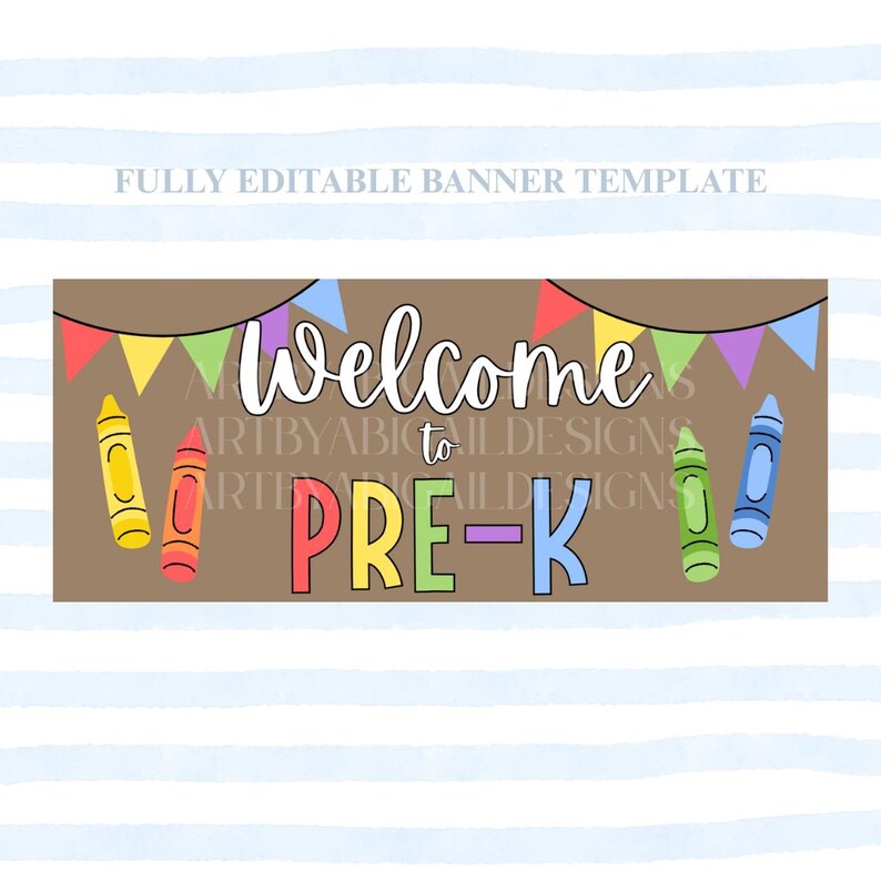 Welcome to Pre-k Banner Template - Etsy