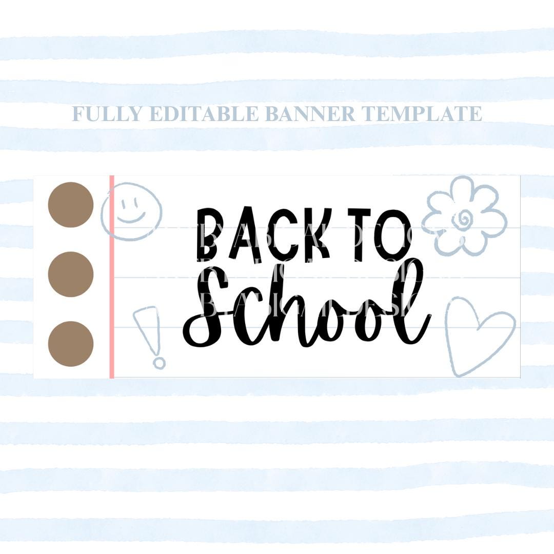 Back to School Banner Template - Etsy