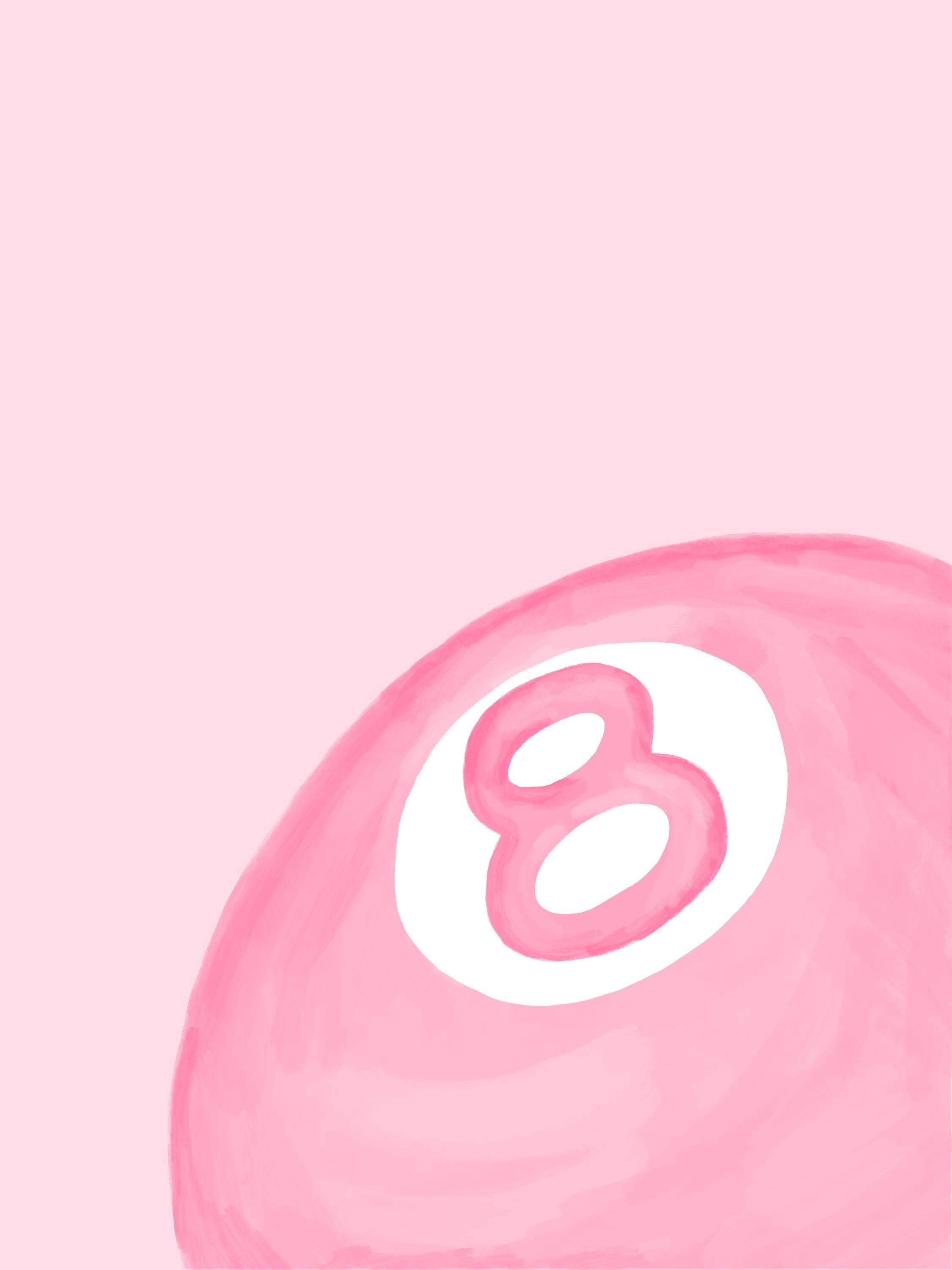 Pink 8 Ball Digital Poster – Minimalist Pool Ball Wall Art, Retro Pop ...
