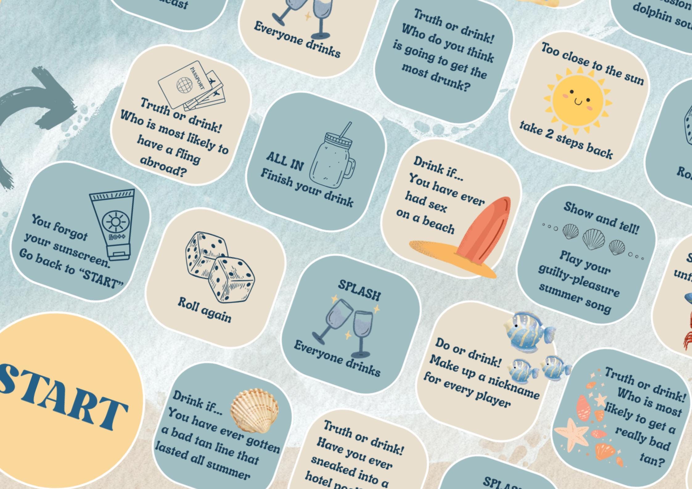 Booze by the Beach Drinking Game: Printable Party Game (PDF, JPG, PNG ...
