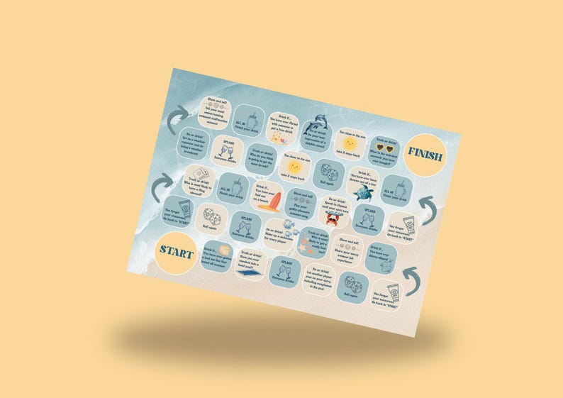 Booze by the Beach Drinking Game: Printable Party Game (PDF, JPG, PNG ...