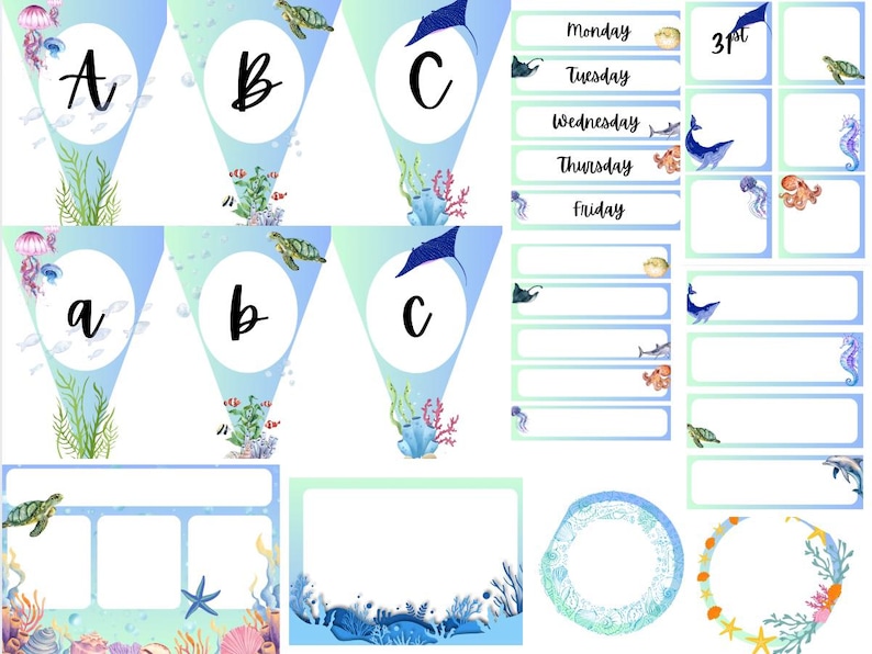 Ocean Themed Classroom Decoration Pack- Editable Download - Etsy