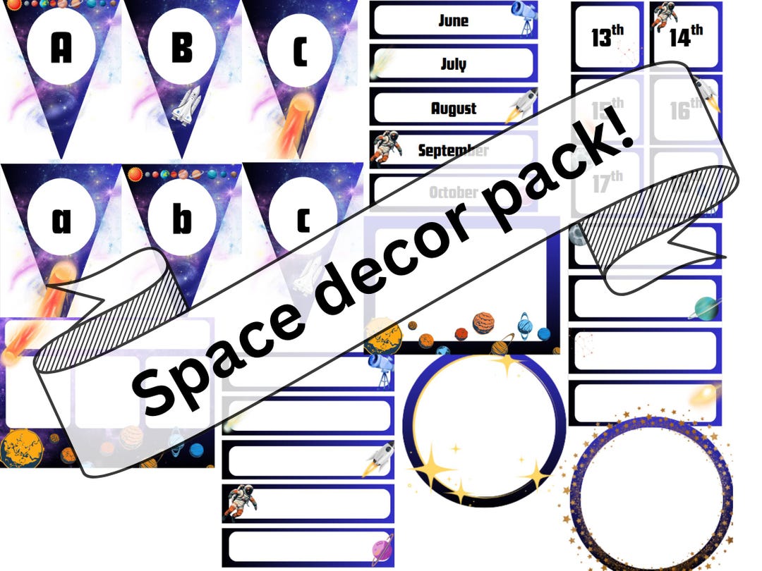 Space Themed Classroom Decoration Pack- Editable Download - Etsy