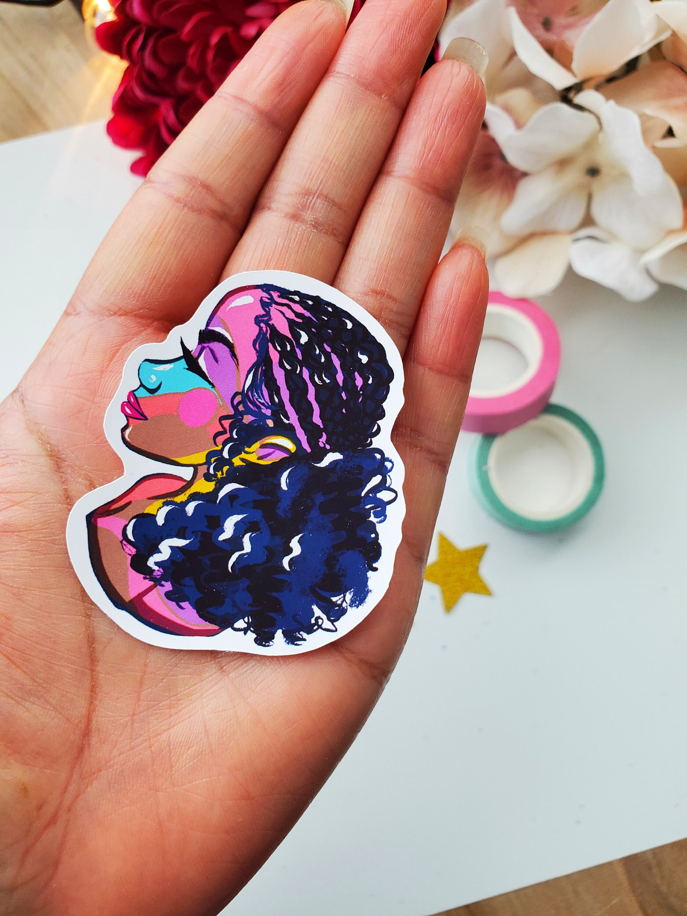 She Loves | African American Stickers | Black Girls Stickers | Melanin ...