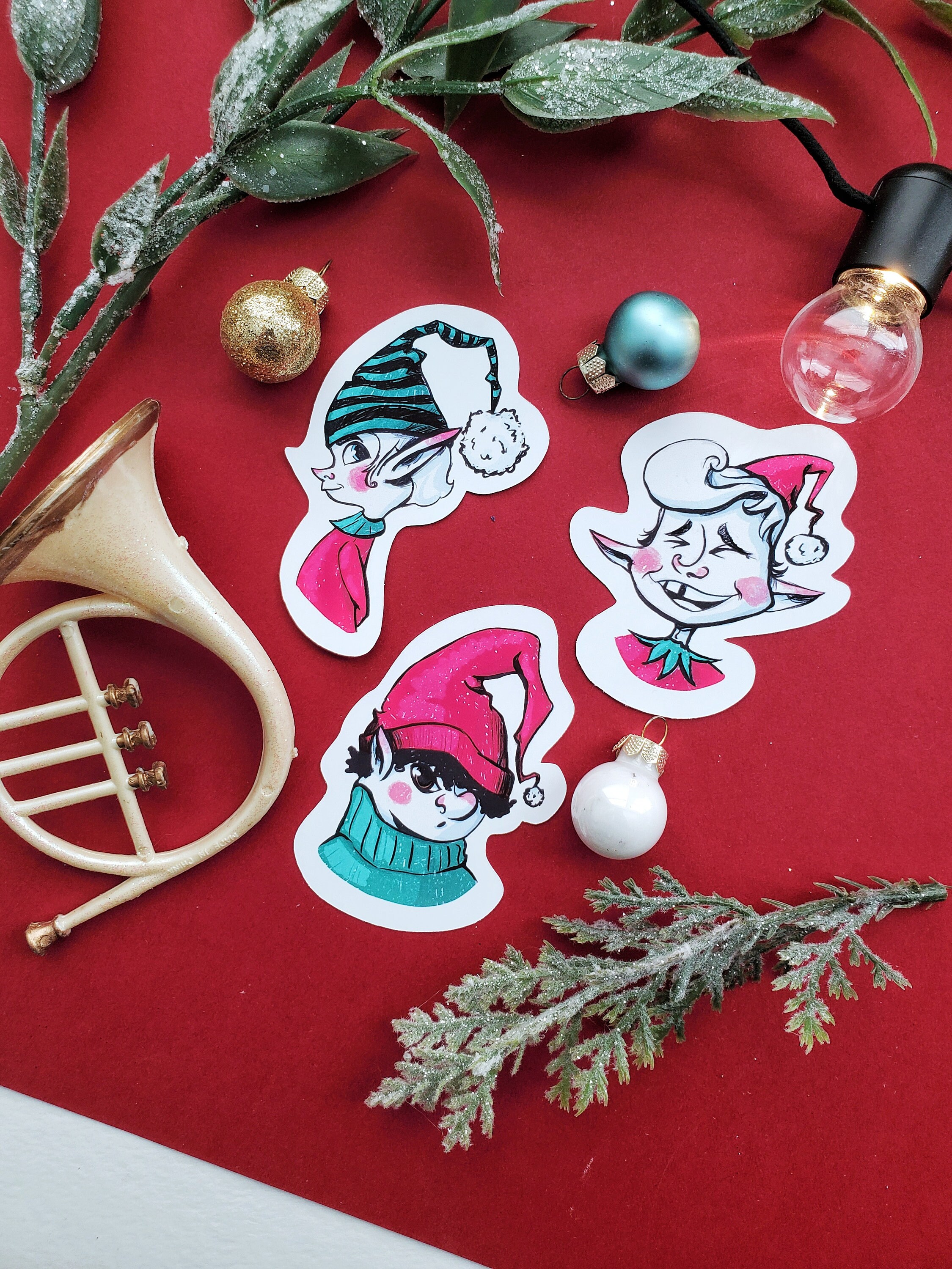 Christmas Elves Pack Christmas Sticker Pack Stickers Elf Sticker ...